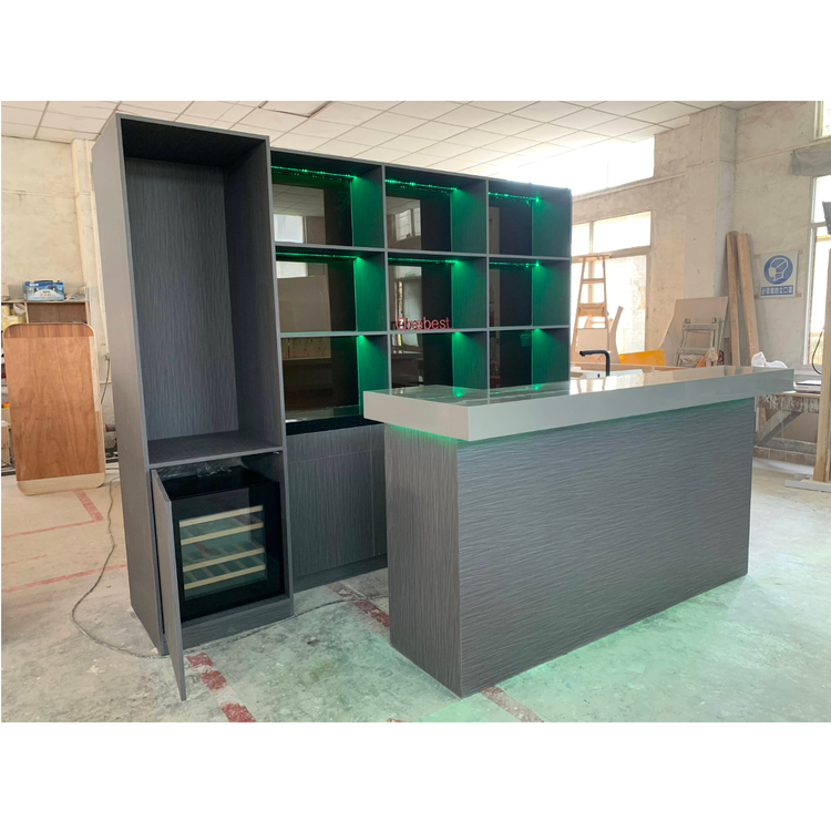 Concrete Grey Marble Traditional Residential Bar Counter LED-Shenzhen ...