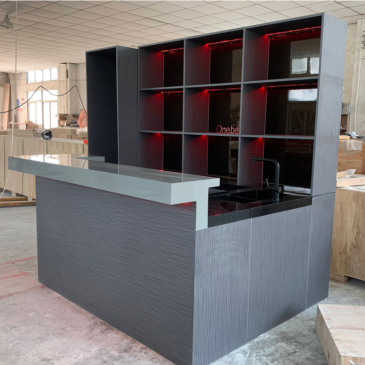 Concrete Grey Marble Traditional Residential Bar Counter LED-Shenzhen ...